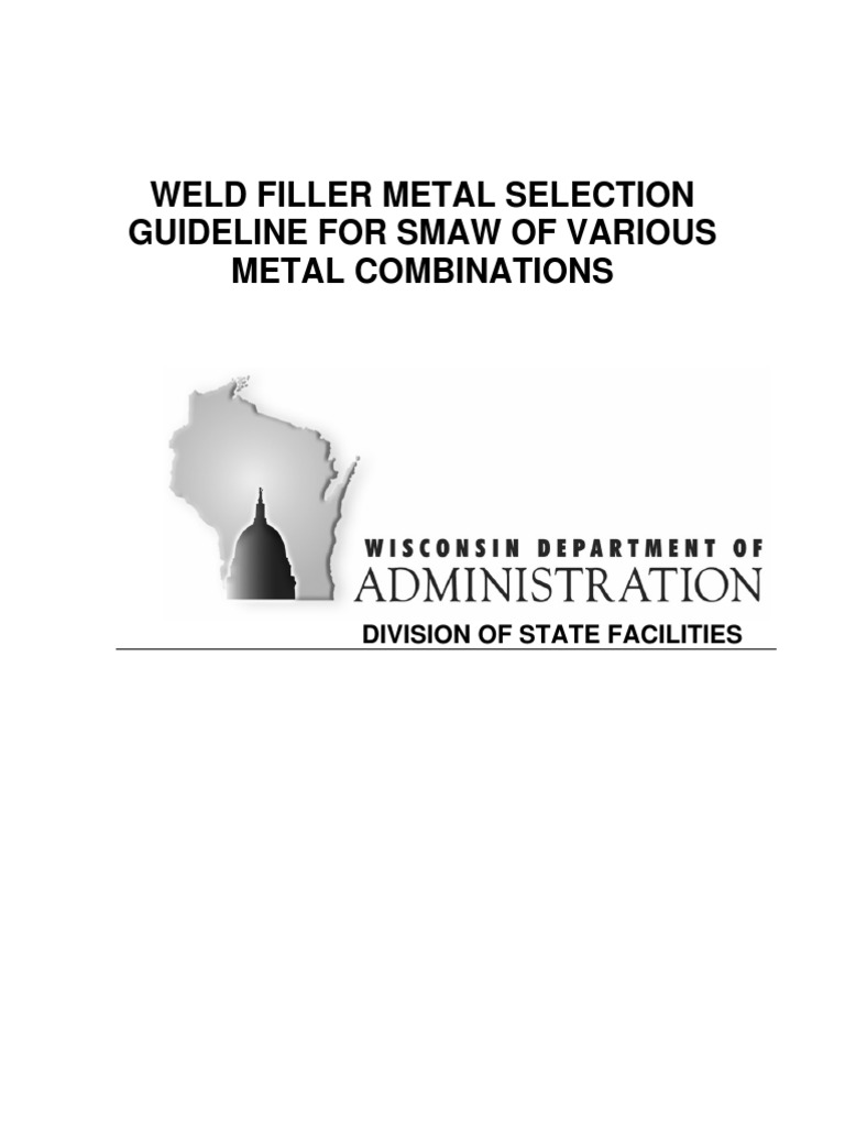 Arc Welding Filler Metal Selection Chart | PDF | Welding | Construction