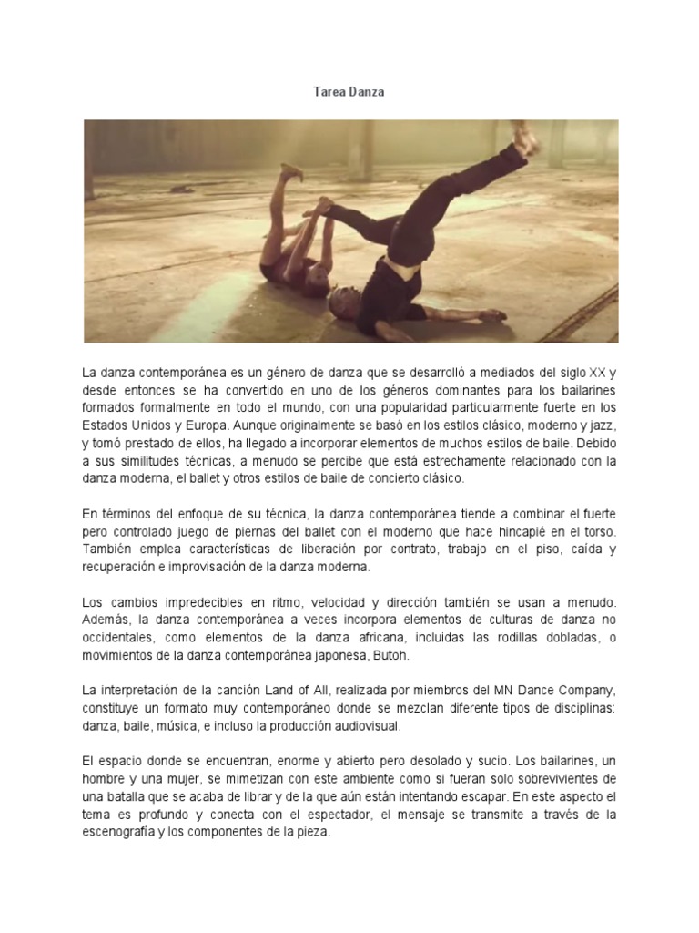 Tarea Danza | PDF | Bailes | Ballet