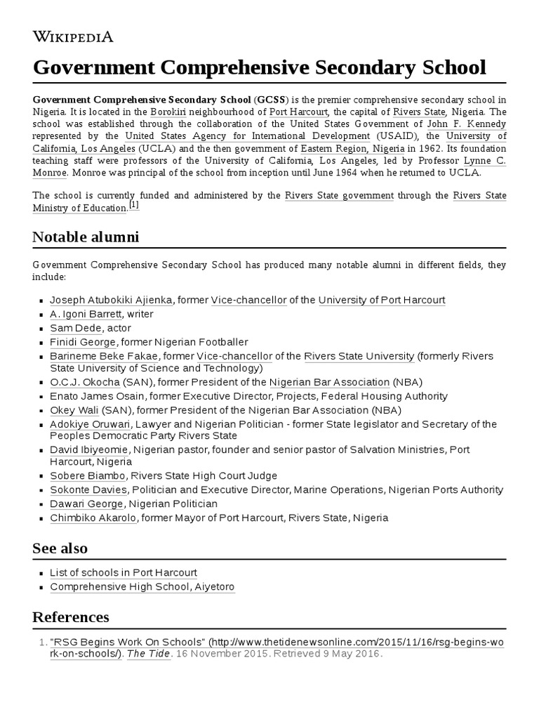 Government Comprehensive Secondary School: Notable Alumni | PDF ...