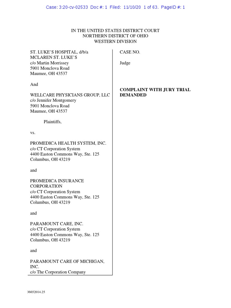 McLaren v. ProMedica | PDF | Federal Trade Commission | American Government