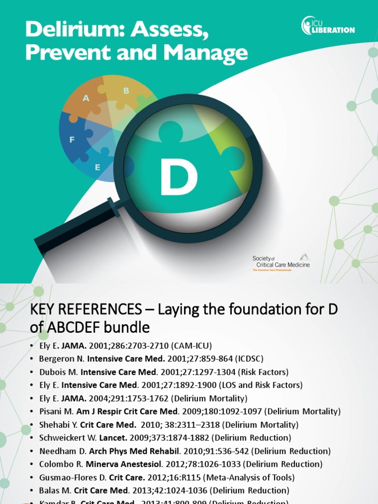 ICU Liberation ABCDEF Delirium Bundle Implementation Assess Prevent ...