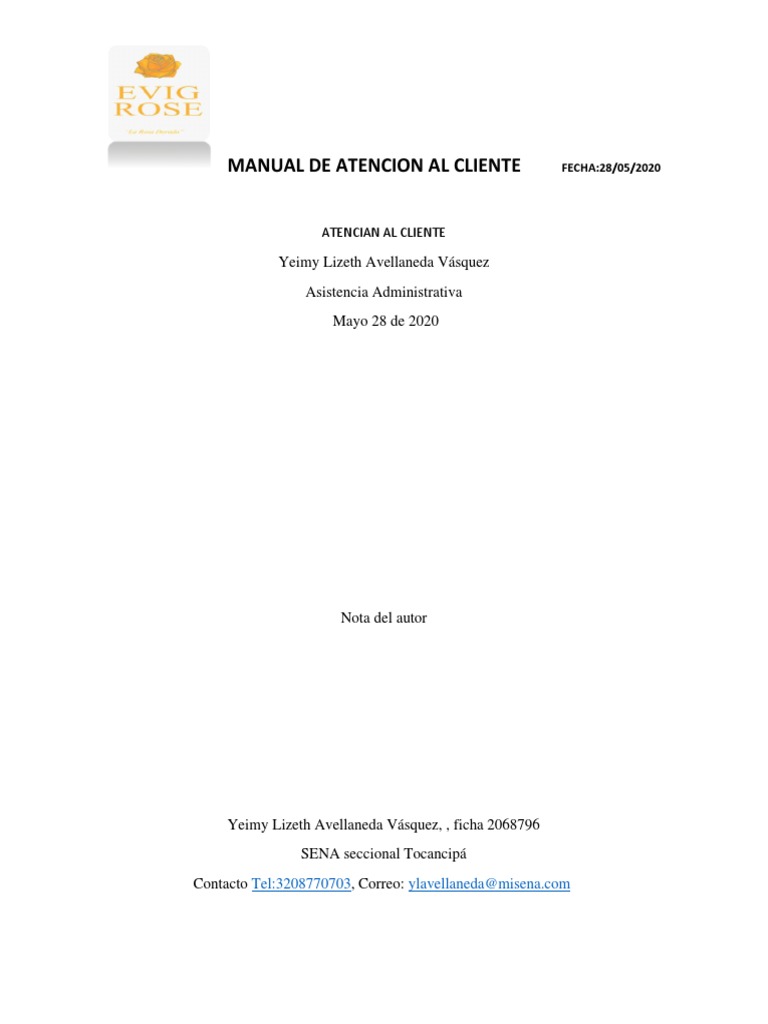 Manual de Servicio Al Cliente | PDF | Servicio al Cliente | Cliente