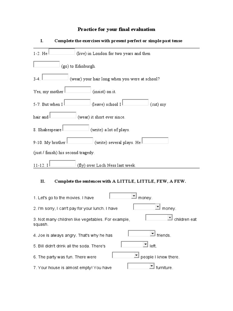 Final Evaluation Practice | PDF