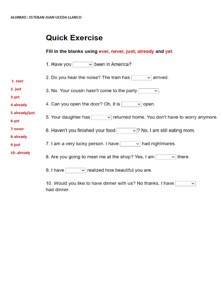 Time Expression Exercises. | PDF