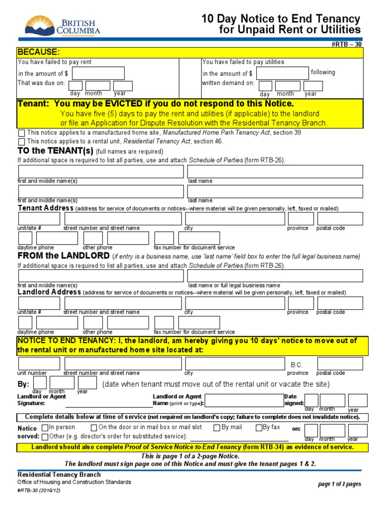 RTB 30 | PDF | Leasehold Estate | Landlord