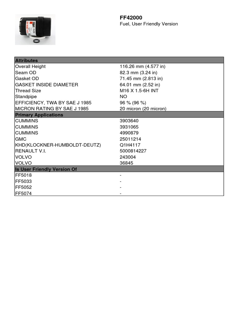 PartInformation FF42000 | PDF