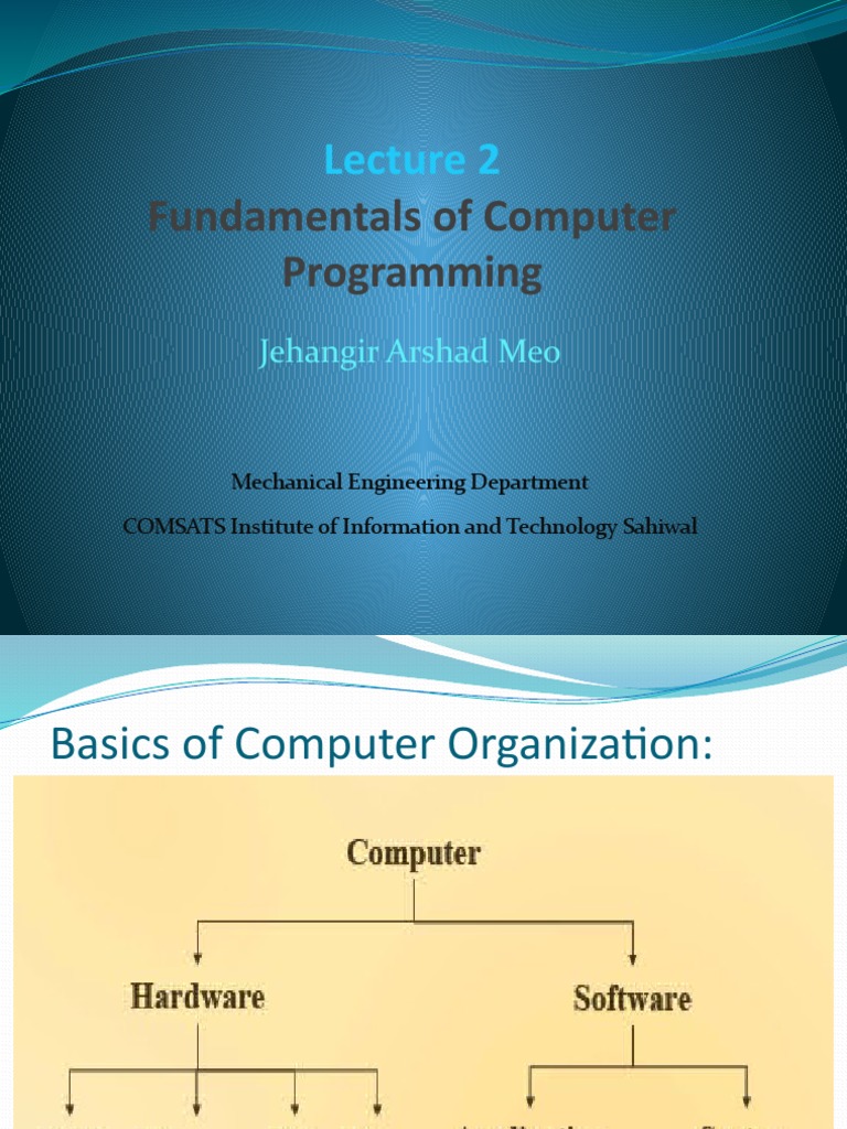 Fundamentals of Computer Programming: Jehangir Arshad Meo | PDF ...