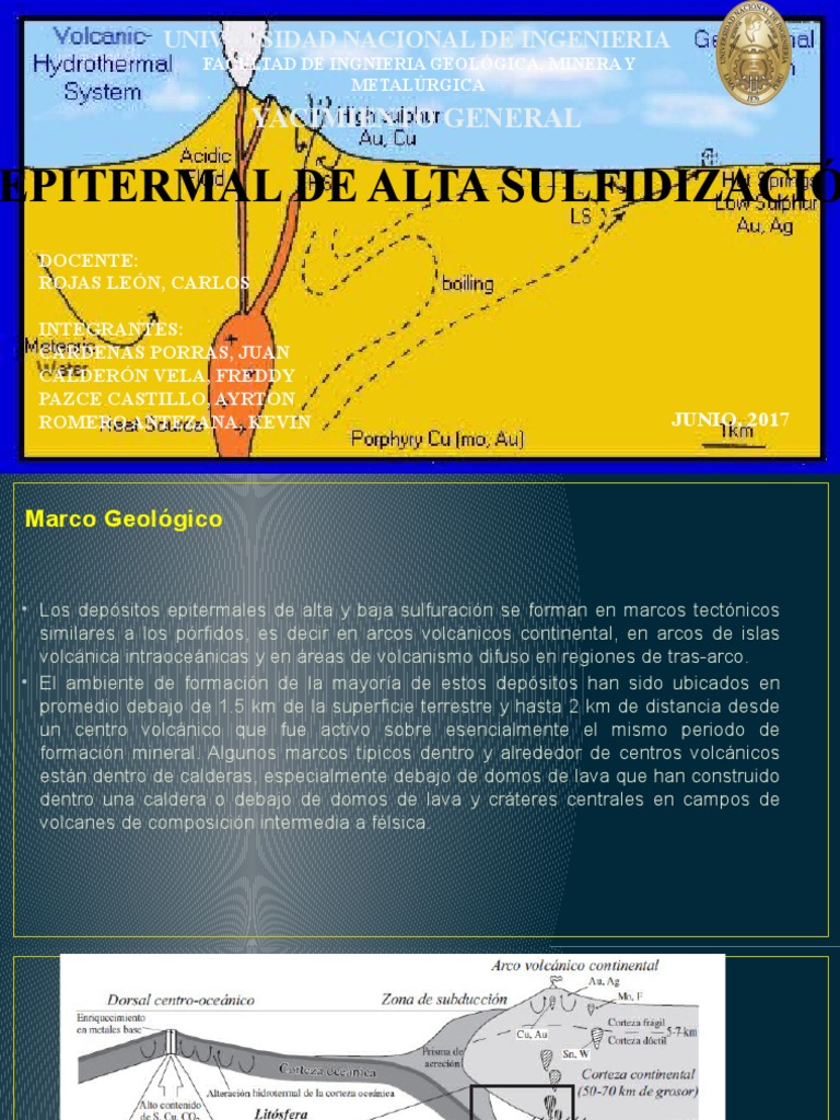Depósitos Epitermales de Alta Sulfuración | PDF | Minerales | Volcán