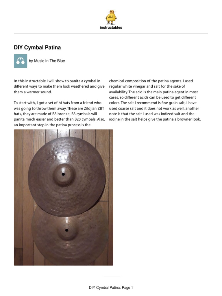 DIY Cymbal Patina: Instructables | Download Free PDF | Salt | Metals