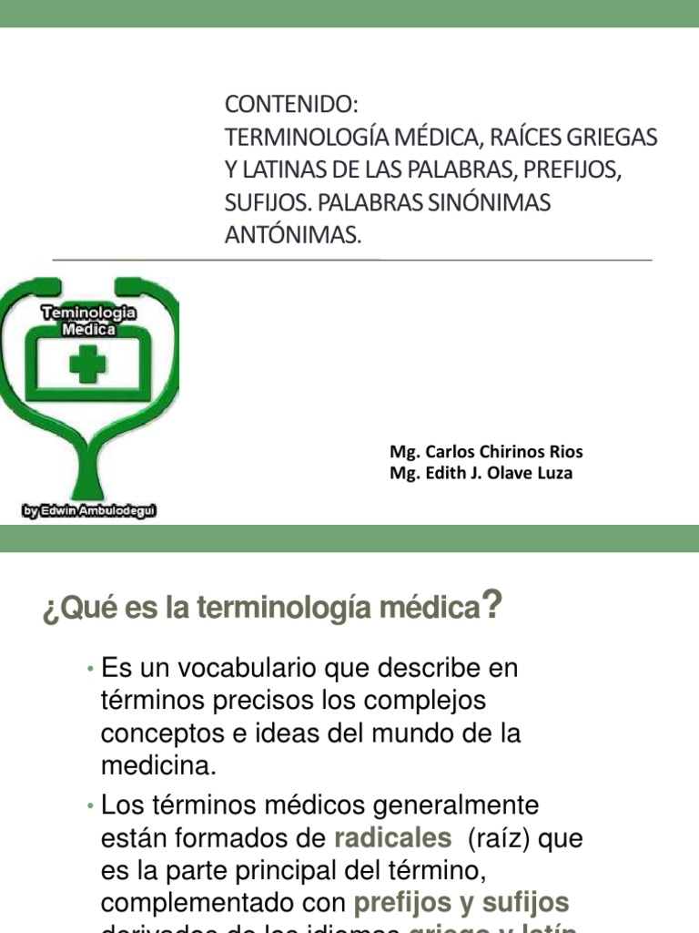 Terminología Médica: Raíces y Prefijos | PDF | Ablación | Cirugía