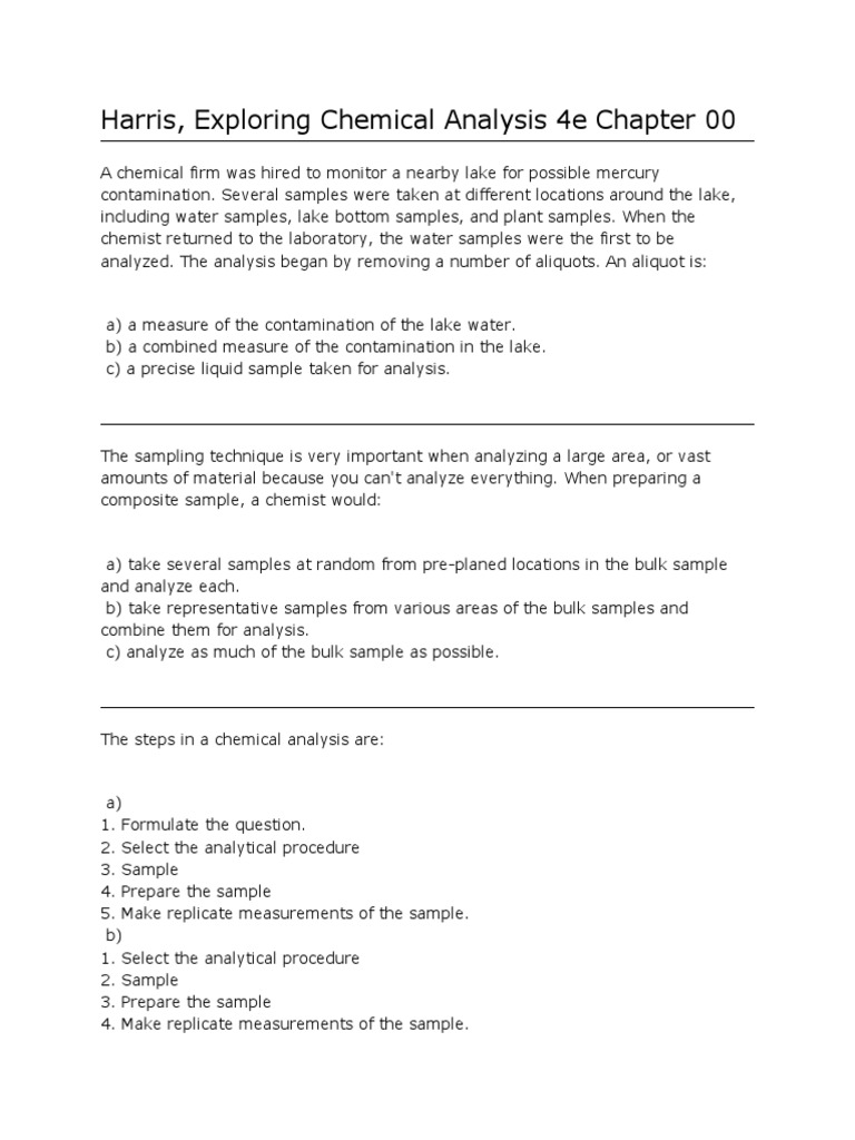 Chemistry Analysis Techniques | PDF | Acid | Standard Deviation