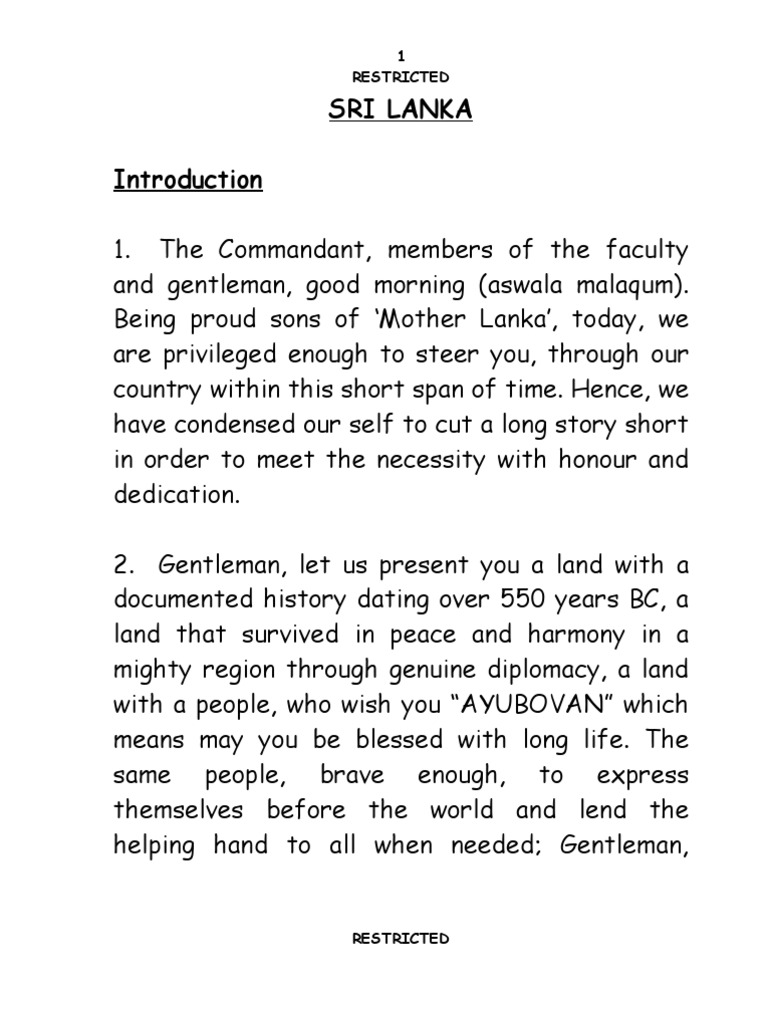 Sri Lank A Reading Script 1 | PDF | Sri Lanka | Rain