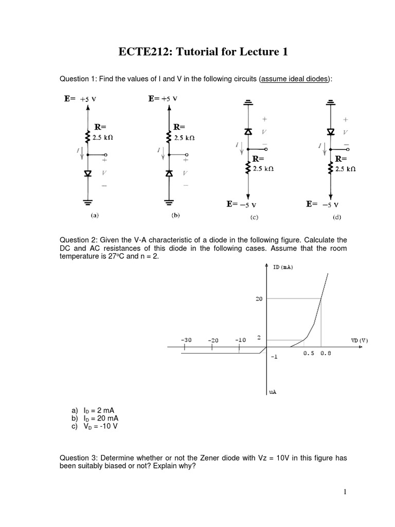 Diode Circuit Analysis Tutorial | PDF