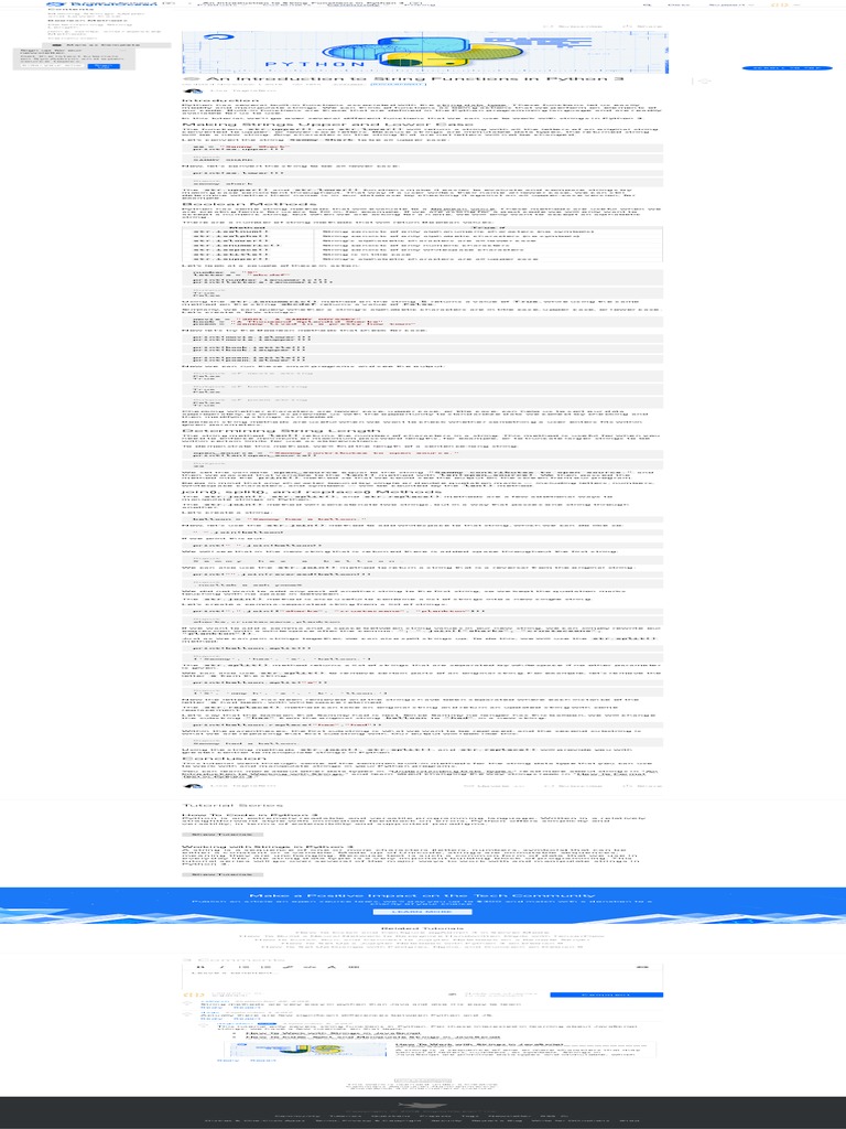 String Functions In Python 3 Digitalocean Pdf String Computer