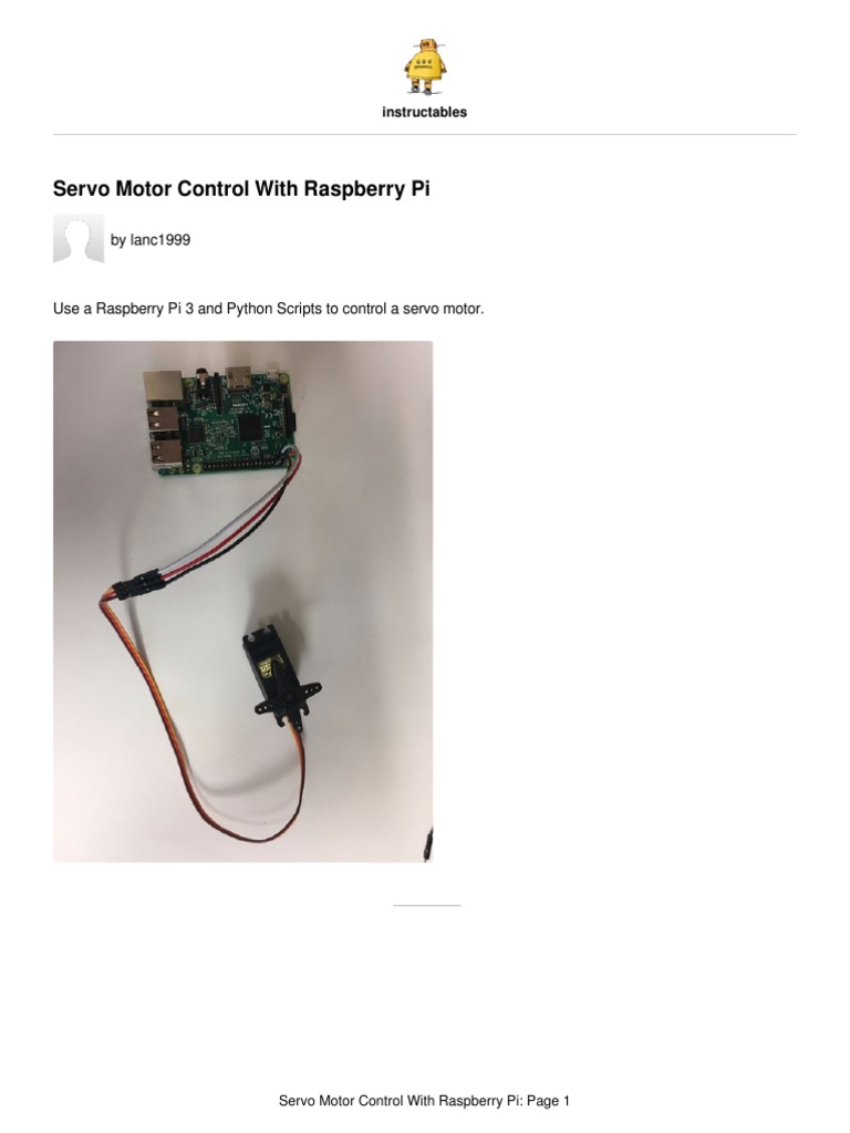 Servo Motor Control With Raspberry Pi: by Lanc1999 | PDF ...