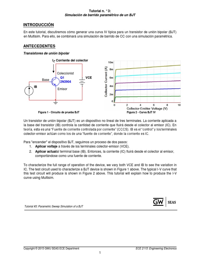 Tutorial de Analisis BJT | PDF | Transistor de unión bipolar | Transistor