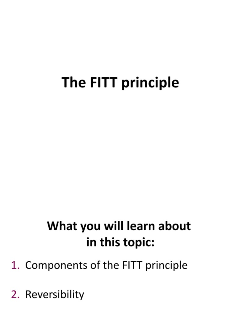 FITT Principle | PDF | Physical Fitness | Psychological Concepts