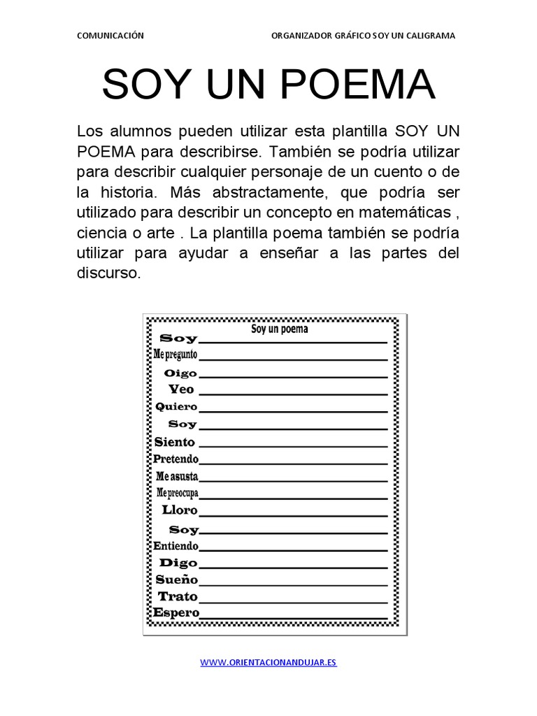 Organizador Grafico Soy Un Poema | PDF