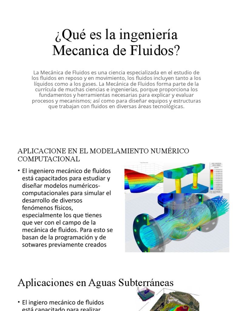 Aplicaciones de La Ingeniría Mecánica de Fluidos | PDF