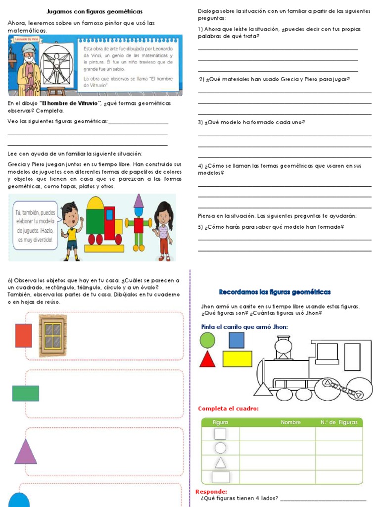 Jugamos Con Figuras Geométricas - Semana 32 - Día 3 | PDF | Pinturas ...