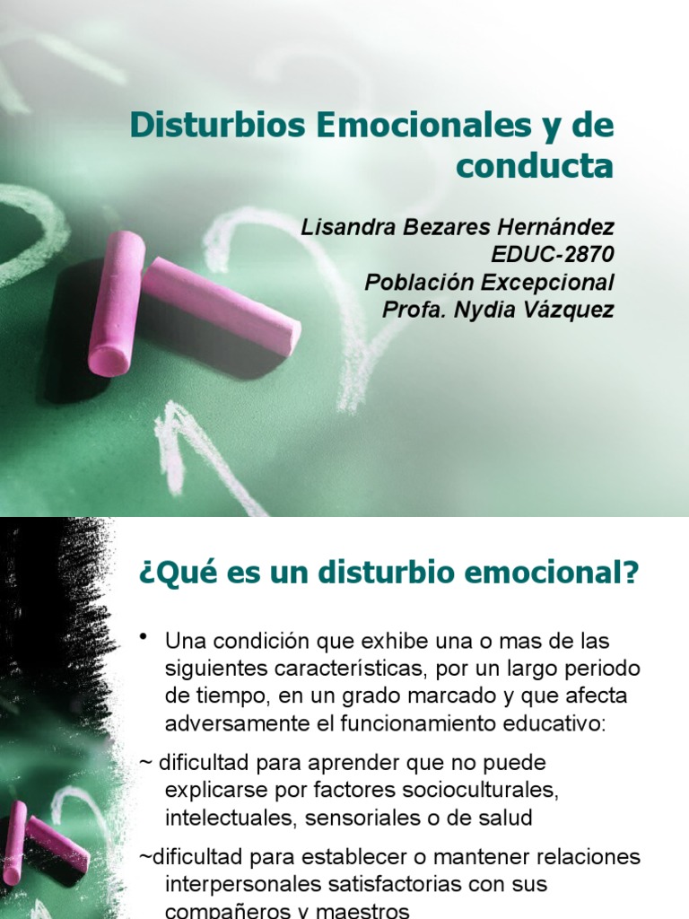 Disturbios Emocionales y de Conducta | PDF | Depresión (estado de ánimo ...
