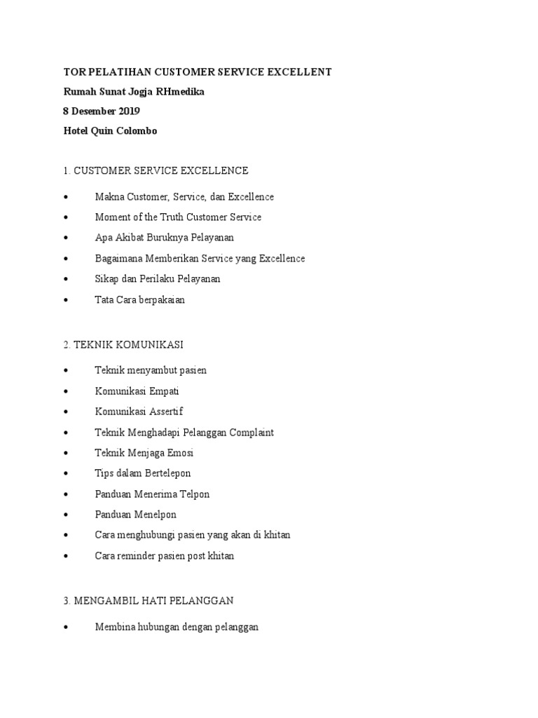 Pelatihan Layanan Pelanggan Unggul | PDF | Bisnis