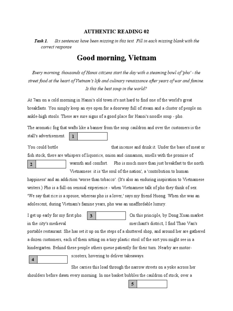 Authentic Reading 01 | PDF | Foods | Cuisine