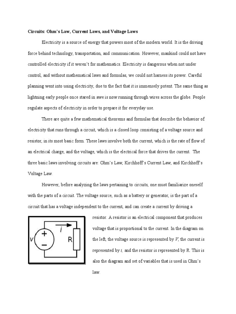 Circuits: Ohm's Law, Current Laws, and Voltage Laws | PDF | Electrical ...