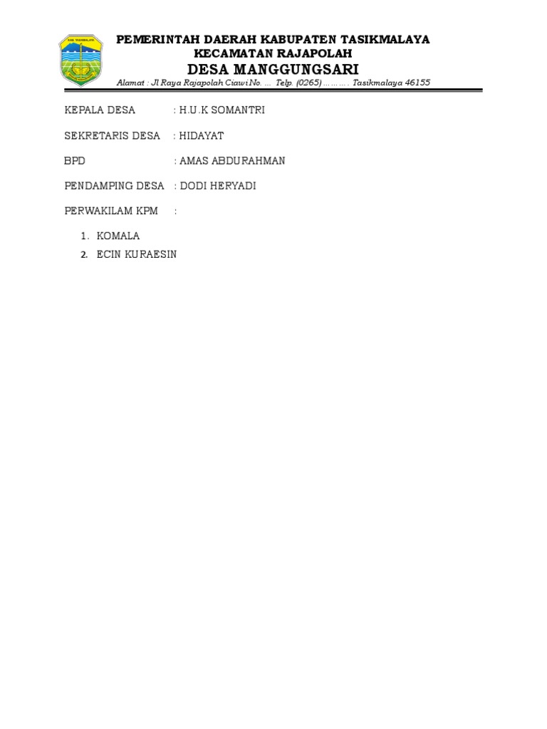 Kop Surat Desa | PDF