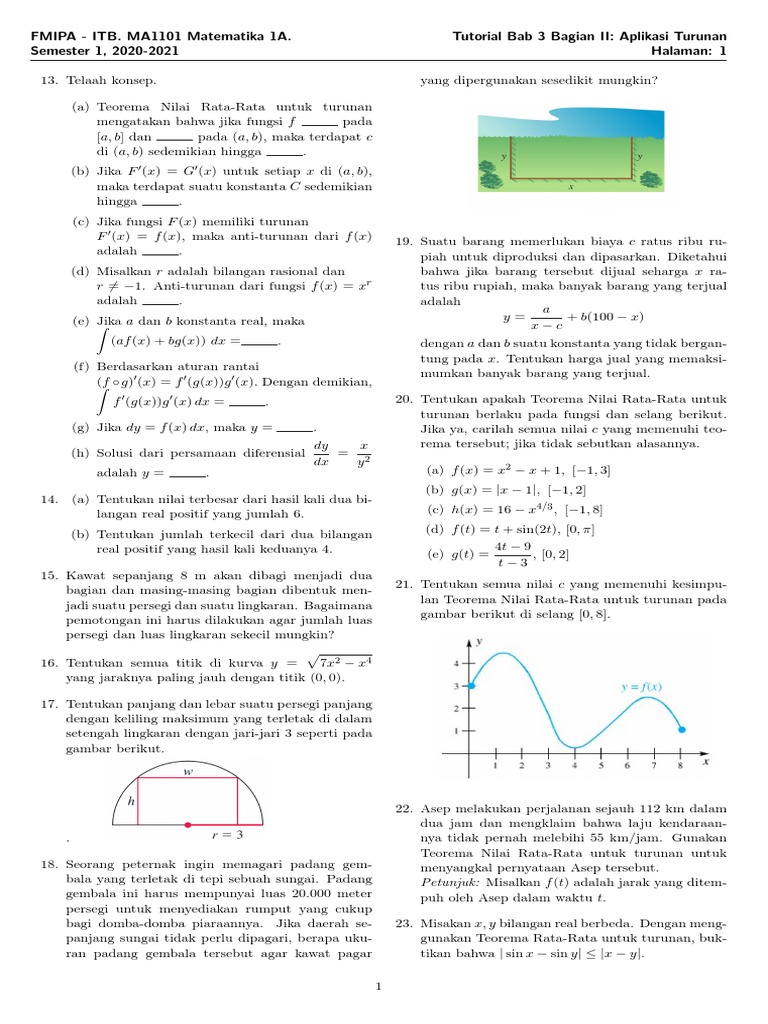 Tutorial Bab 3B Matematika IA 2020-2021 | PDF