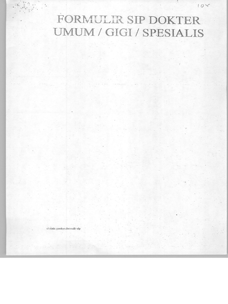 Formulir SIP Dokter | PDF