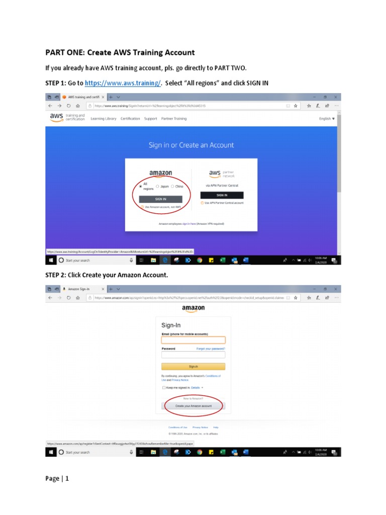 Step by Step Guide To Register For AWS Training PDF | PDF