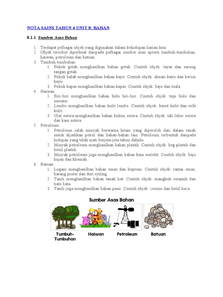 Nota Sains Tahun 4 Unit 8 Pdf