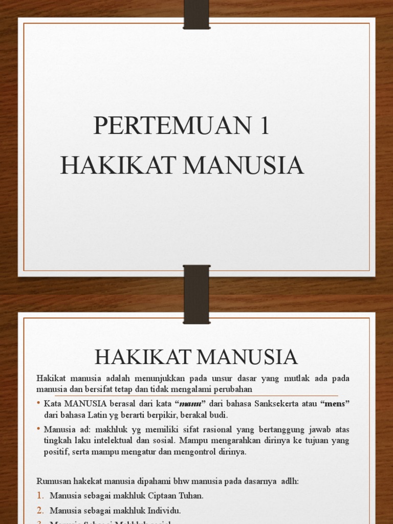 Pert.1 Hakikat Manusia | PDF