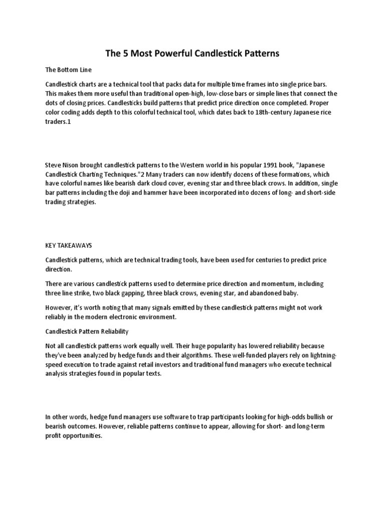 The 5 Most Powerful Candlestick Patterns | PDF | Market Trend ...