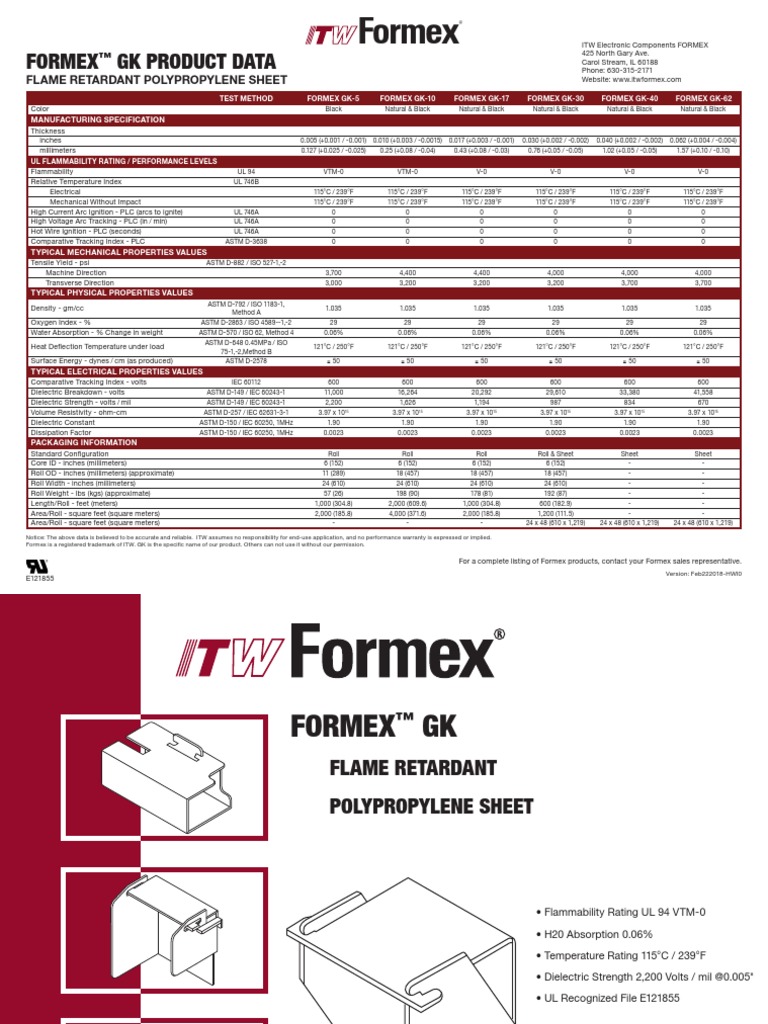Formex GK Data Sheet PDF | PDF | Volt | Dielectric
