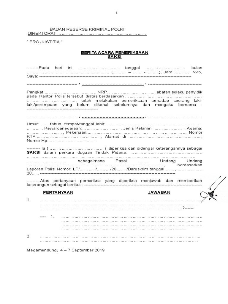 01-Form Bap Saksi | PDF