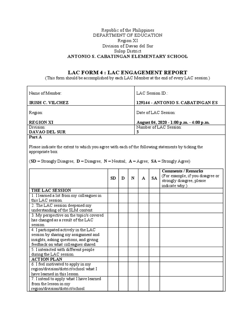 LAC Form 4 | PDF | Psychological Concepts | Behavioural Sciences
