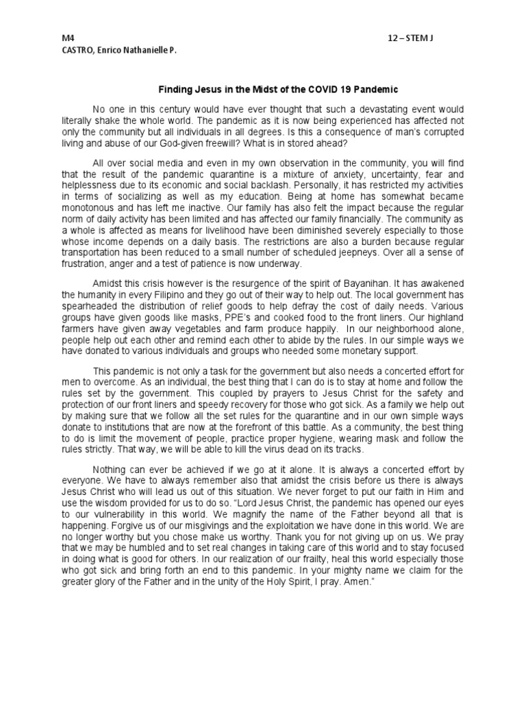 Finding Faith During COVID-19 Crisis | PDF | Prayer | Epidemic And Plague