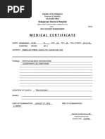 Medico-Legal Certificate Sample | PDF