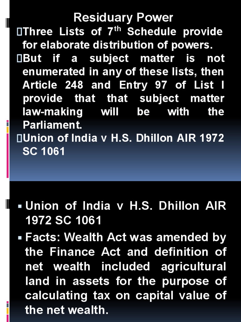 Residuary Power | PDF | Parliament | Wealth