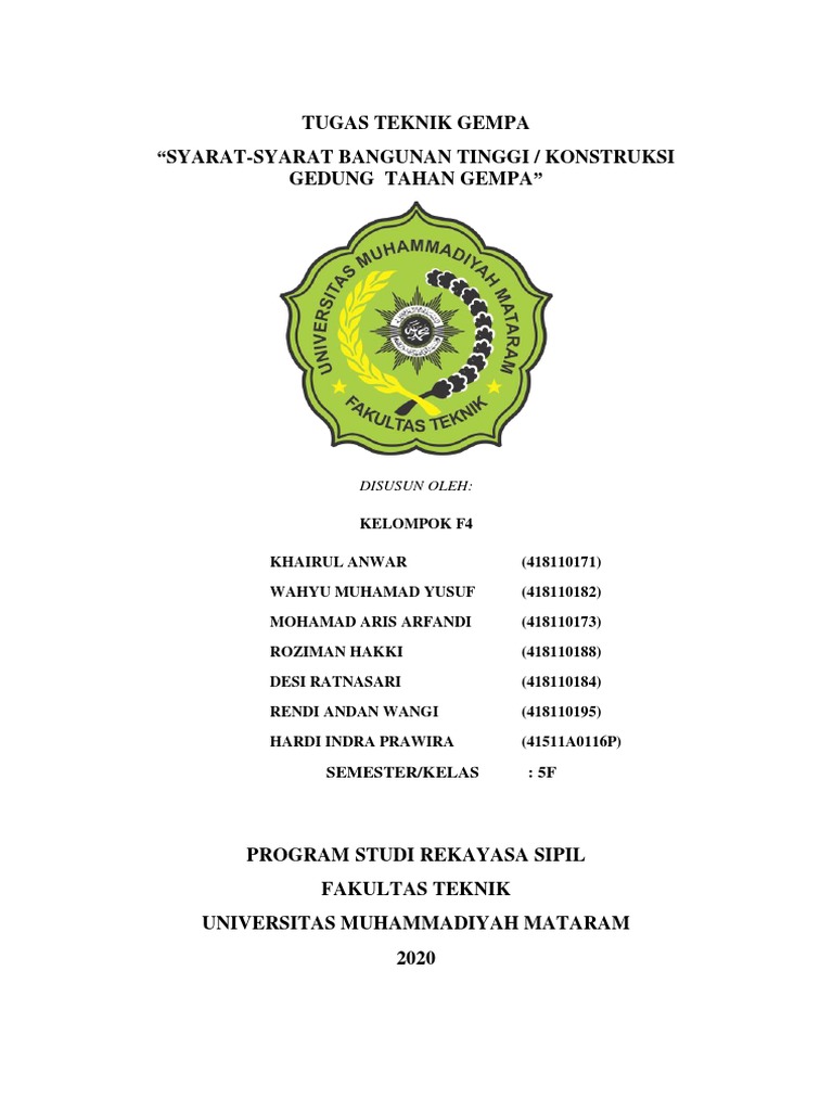 Teknik Gempa Kelompok 4 | PDF