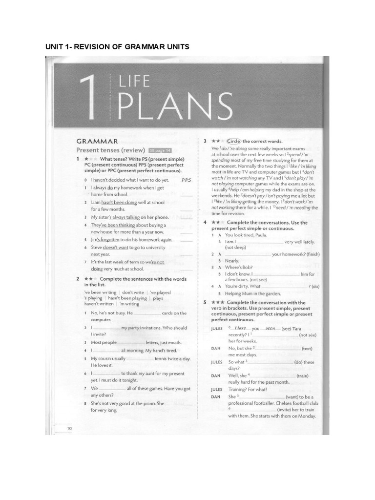 Grammar Units Revision Guide | PDF