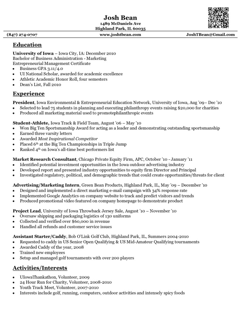J Bean-Resume | PDF | Marketing | Market (Economics)
