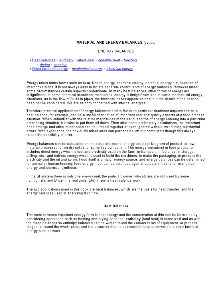 Material and Energy Balances | PDF | Heat | Humidity