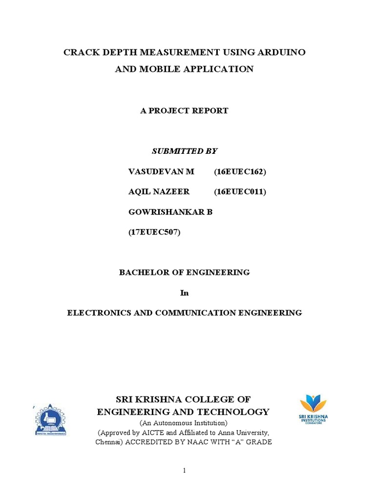 Crack Dept Measurement Using Arduino Project Report Full | PDF ...