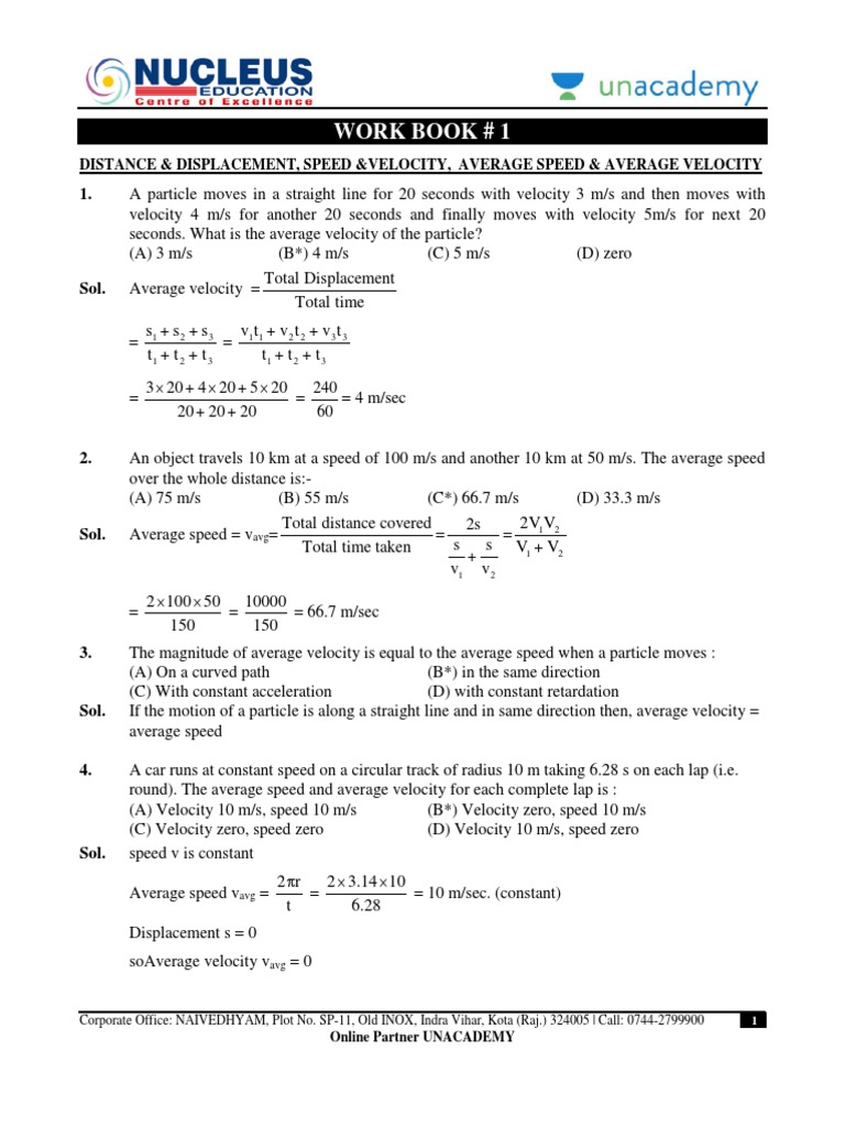Understanding Key Concepts of Distance, Displacement, Speed, Velocity ...