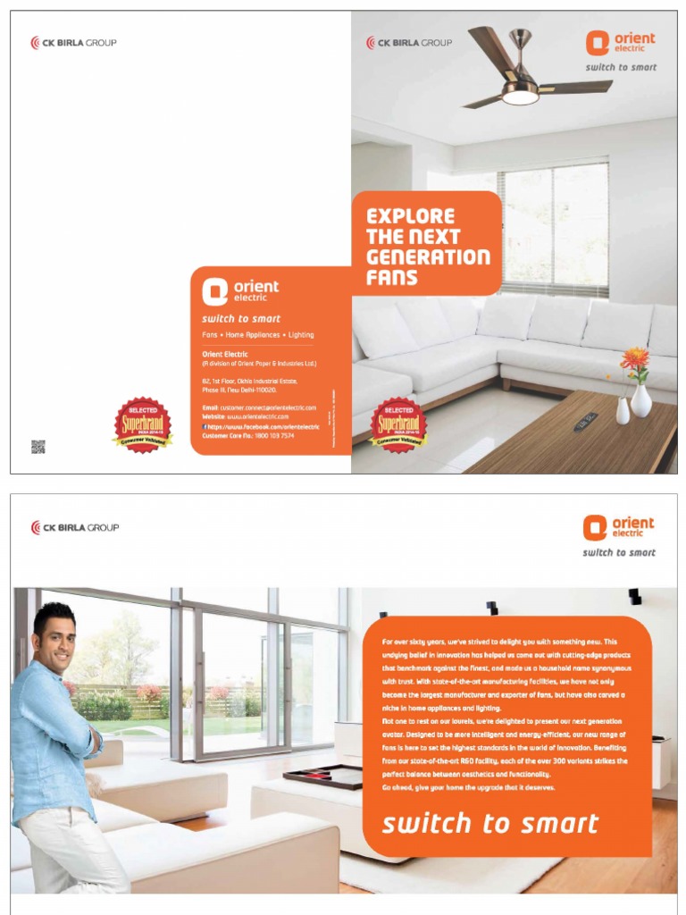 Orient Fans Catalogue PDF | PDF | Electric Motor | Electricity