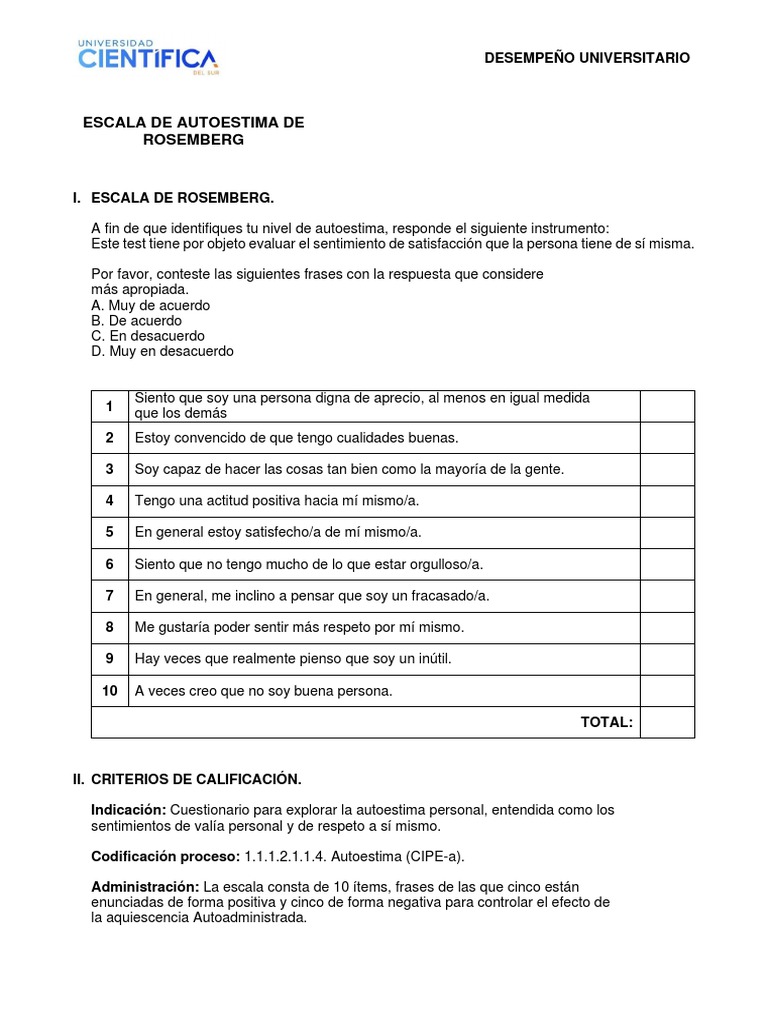 Semana 01 - Sesión 02 - ESCALA DE ROSEMBERG PDF | PDF