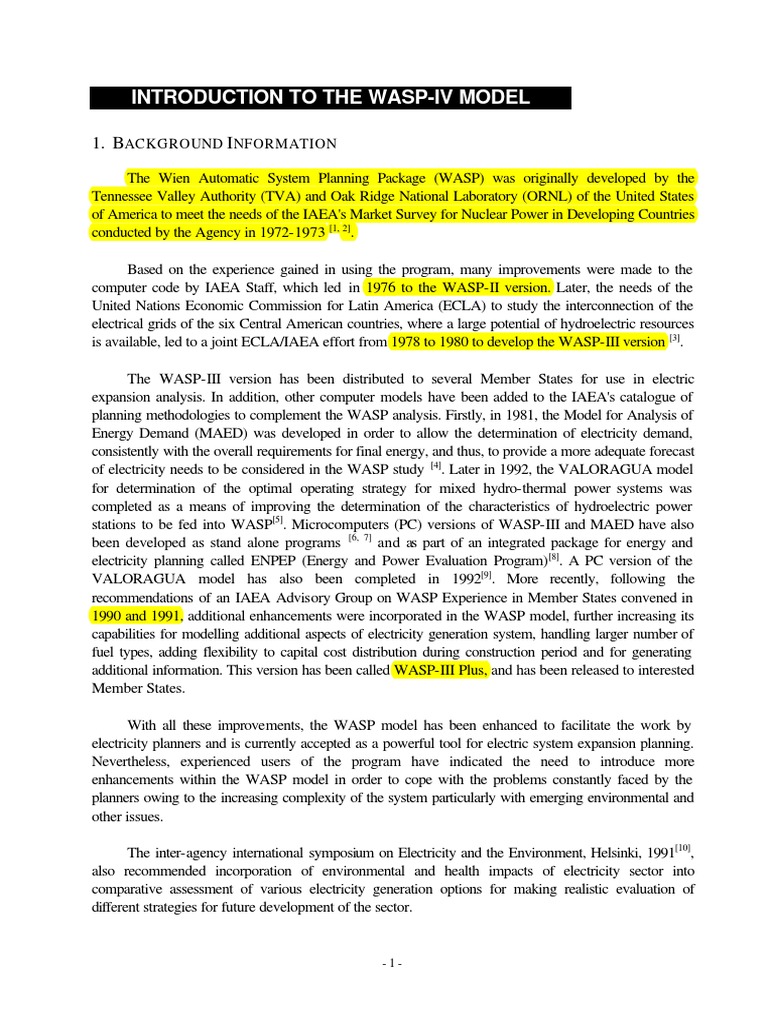WASP-IV Summary PDF | PDF | Mathematical Optimization | Hydroelectricity